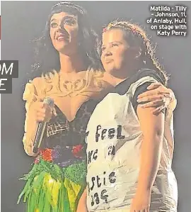 Moment of a lifetime as Tilly, 11, shares the stage with Katy Perry ...