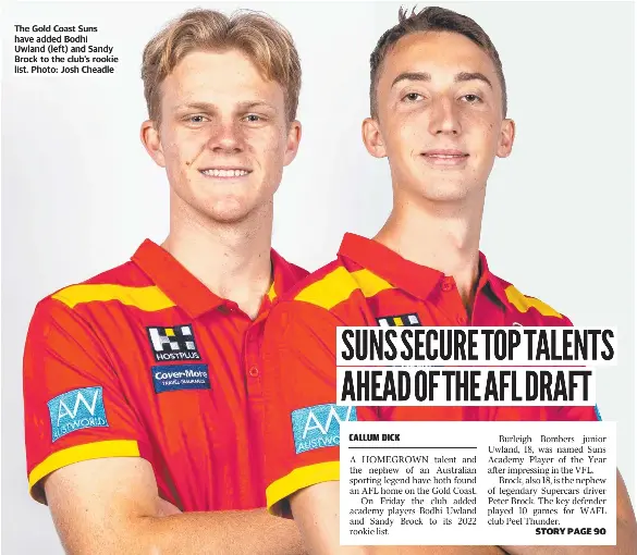 SUNS SECURE TOP TALENTS AHEAD OF THE AFL DRAFT - PressReader