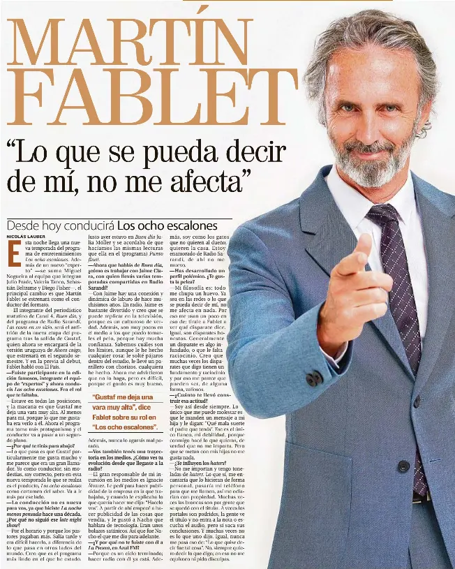 MARTÍN FABLET “Lo que se pueda decir de mí, no me afecta” - PressReader