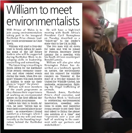 William to meet environmen­talists - PressReader