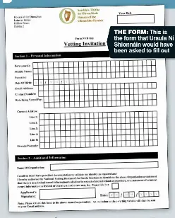 The vetting form that dissident filled out - PressReader