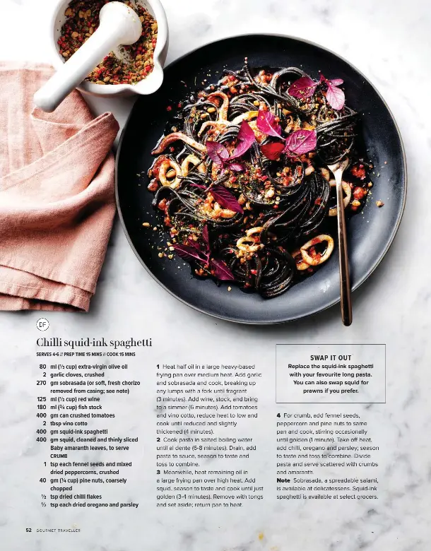 Chilli squid-ink spaghetti - PressReader