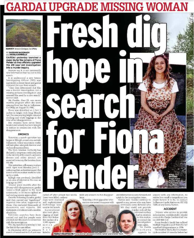 Fresh dig hope in search for Fiona Pender - PressReader