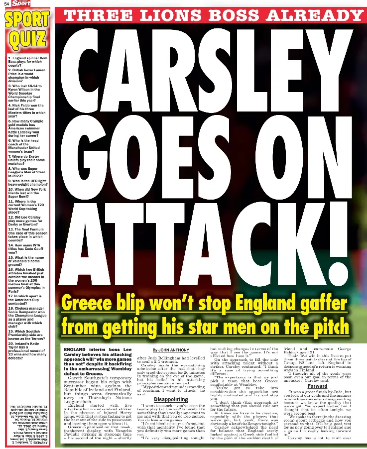 CARSLEY GOES ON ATTACK! - PressReader