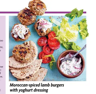 Moroccan-spiced lamb burgers with yoghurt dressing - PressReader