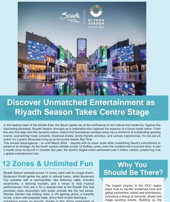 Discover Unmatched Entertainm­ent as Riyadh Season Takes Centre Stage - PressReader