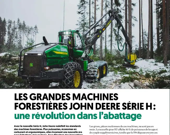 LES GRANDES MACHINES FORESTIÈRE­S JOHN DEERE SÉRIE H: une révolution ...