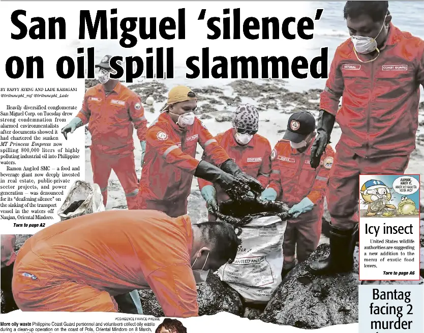 San Miguel ‘silence’ on oil spill slammed - PressReader