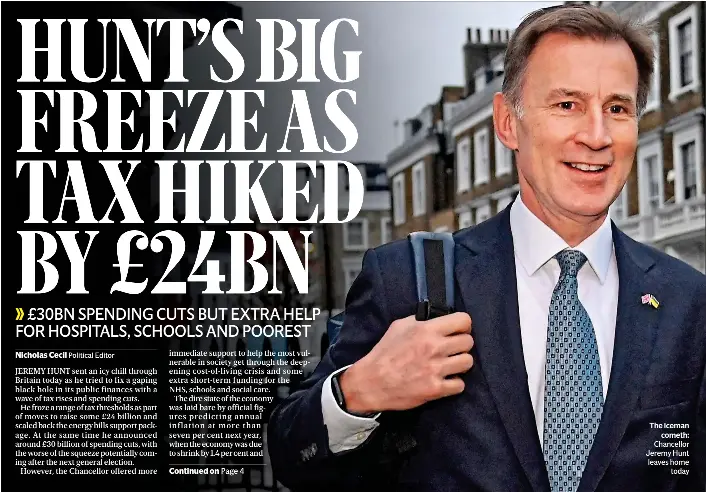 HUNT’S BIG FREEZE AS TAX HIKED BY £24BN - PressReader