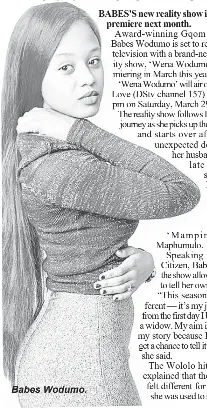 I am truly grateful - Babes Wodumo on new reality show - PressReader