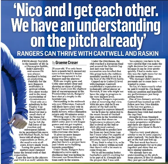 ‘Nico and I get each other. We have an understand­ing on the pitch already’ - PressReader