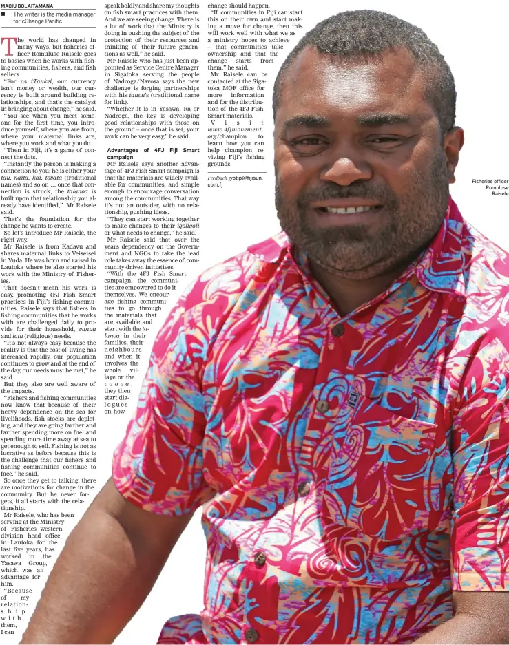 Using Relationsh­ips to Further the 4FJ Fish Smart Message - PressReader