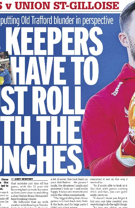 US KEEPERS HAVE TO JUST ROLL WITH THE PUNCHES - PressReader