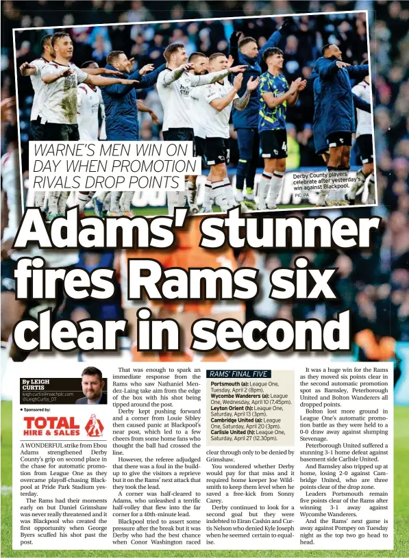 Adams’ stunner fires Rams six clear in second - PressReader