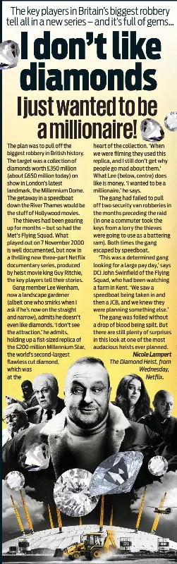 I DON’T LIKE DIAMONDS I just wanted to be a millionair­e! - PressReader