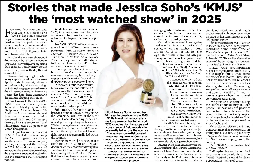 Stories that made Jessica Soho’s ‘KMJS’ the ‘most watched show’ in 2025 ...