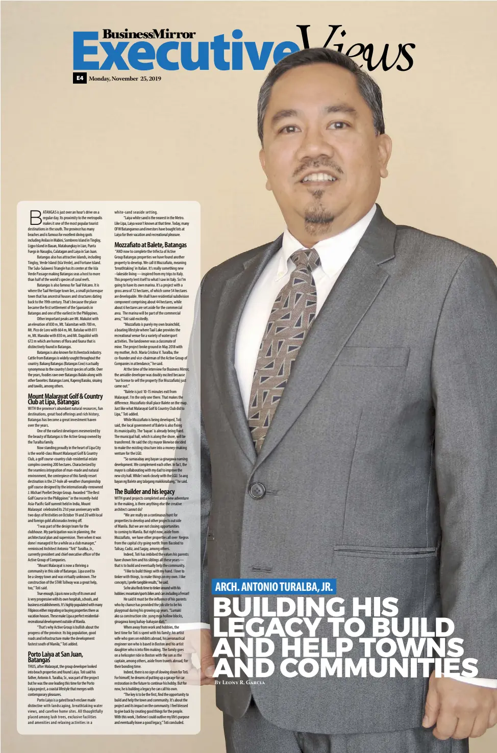 BUILDING HIS LEGACY TO BUILD AND HELP TOWNS AND COMMUNITIE­S - PressReader