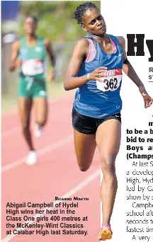 Campbell aiming to push Hydel to 2024 Champs title - PressReader