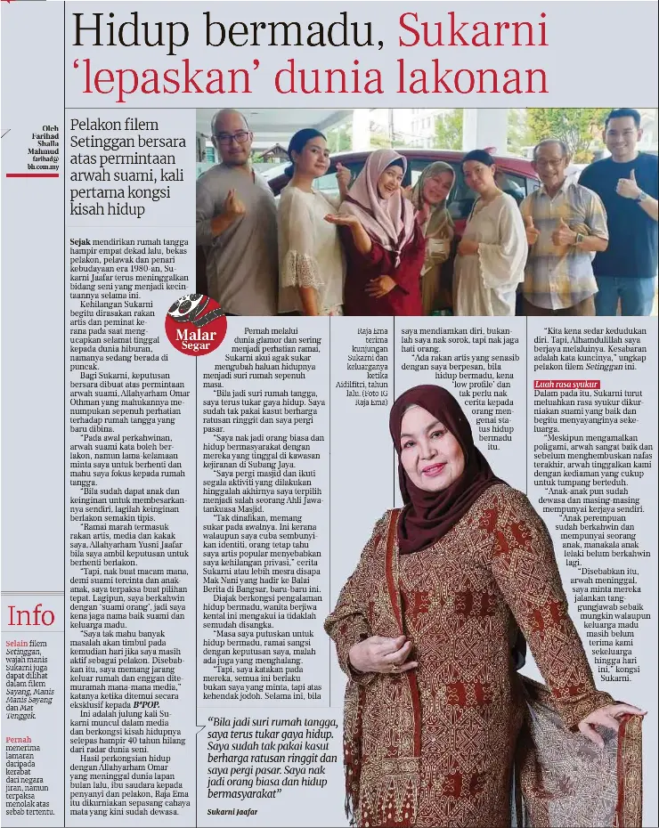 Hidup bermadu, Sukarni ‘lepaskan’ dunia lakonan - PressReader