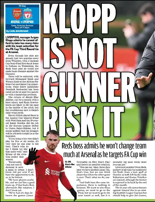 KLOPP IS NOT GUNNER RISK IT - PressReader
