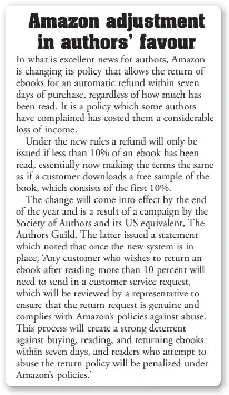 Amazon adjustment in authors’ favour - PressReader
