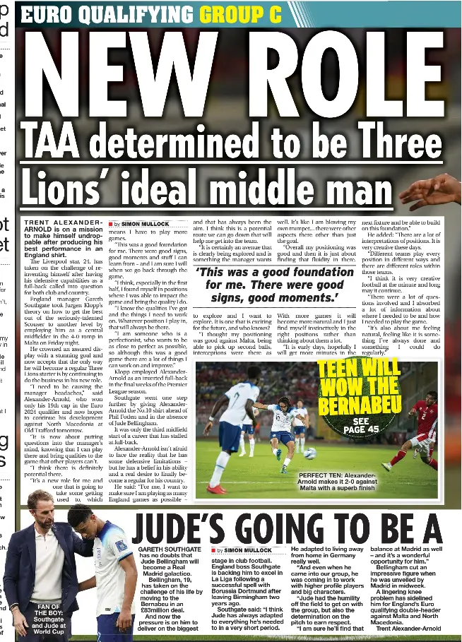 NEW ROLE TAA determined to be Three Lions’ ideal middle man - PressReader