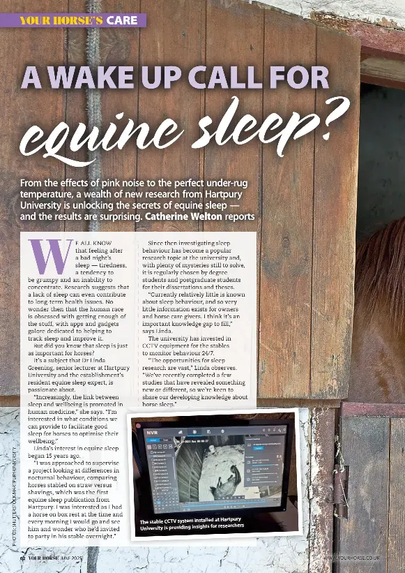 A WAKE UP CALL FOR equine sleep? - PressReader