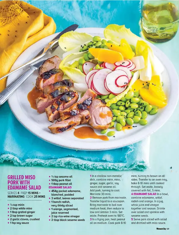 GRILLED MISO PORK WITH EDAMAME SALAD - PressReader