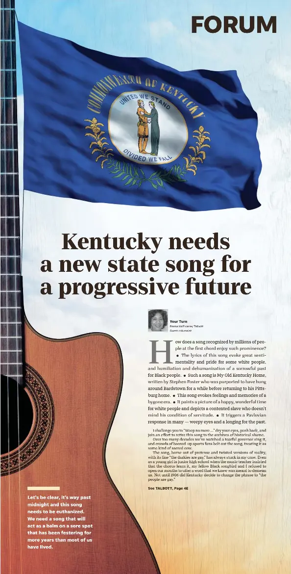 Kentucky needs a new state song for a progressiv­e future - PressReader