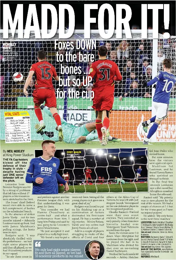 MADD FOR IT! Foxes DOWN to the bare bones ... but so UP for the cup - PressReader