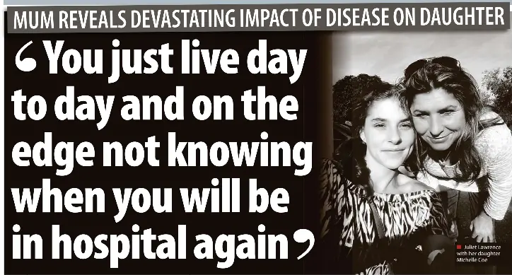 You just live day to day and on the edge not knowing when you will be in hospital again ...