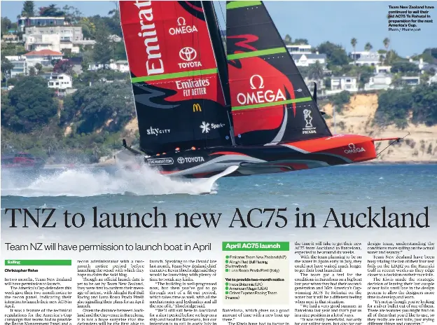 TNZ to launch new AC75 in Auckland - PressReader