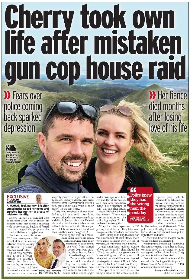 Cherry took own life after mistaken gun cop house raid - PressReader
