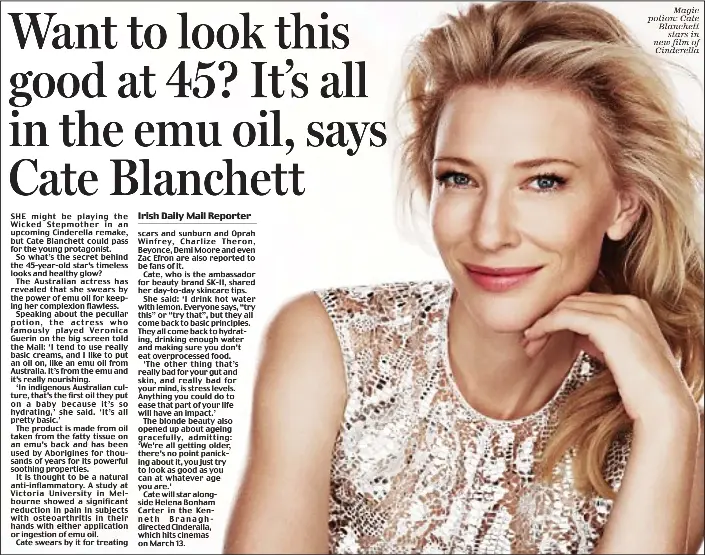 Want to look this good at 45? It’s all in the emu oil, says Cate Blanchett - PressReader