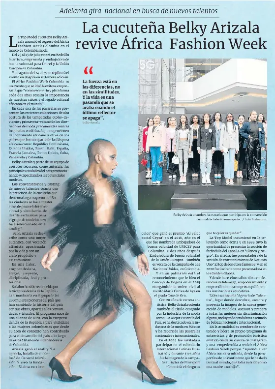 La cucuteña Belky Arizala revive África Fashion Week - PressReader