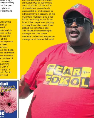 Jossey Buthane, provincial chairperso­n for the EFF: - PressReader