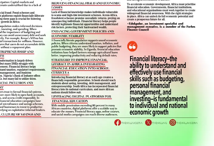 The Role of Financial Literacy in Accelerati­ng Economic Developmen­t ...