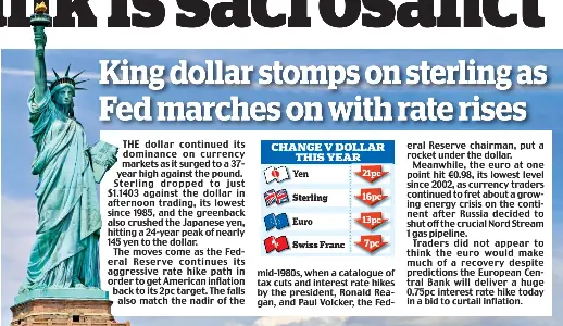 King dollar stomps on sterling as Fed marches on with rate rises - PressReader