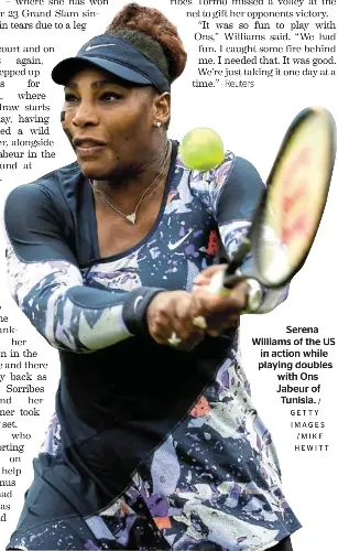 Williams makes winning return in doubles match - PressReader