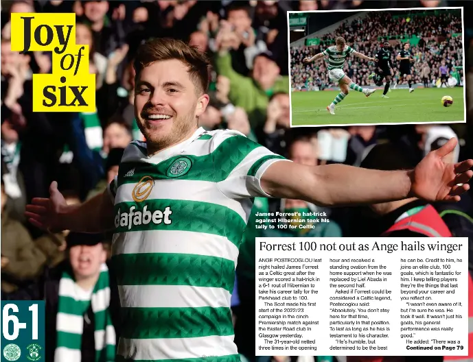 Joy six Forrest 100 not out as Ange hails winger - PressReader