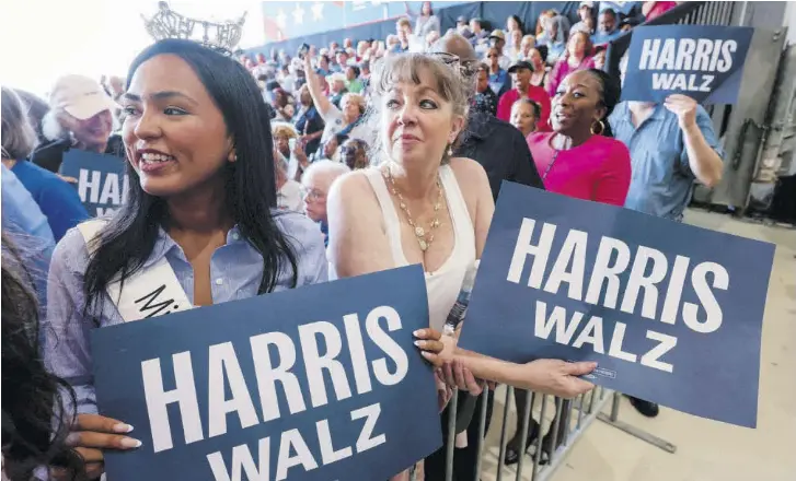 Upbeat Harris heads out on blitz through US swing states - PressReader