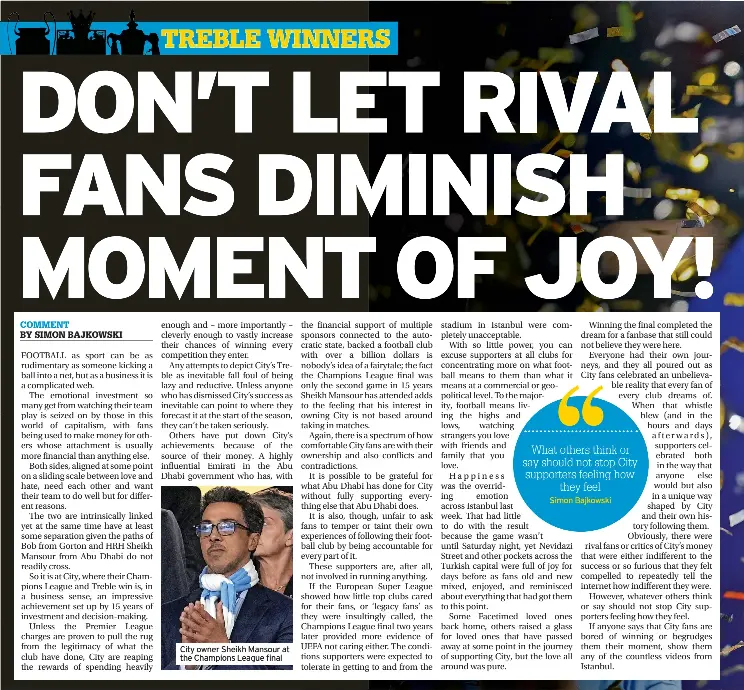 DON’T LET RIVAL FANS DIMINISH MOMENT OF JOY! - PressReader