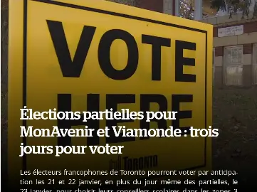 Élections partielles pour MonAvenir et Viamonde : trois jours pour ...