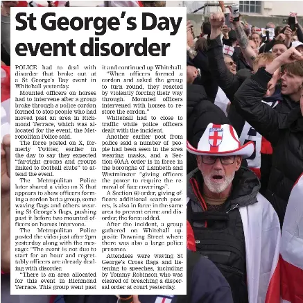 St George’s Day event disorder - PressReader
