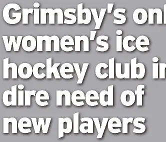 Grimsby’s only women’s ice hockey club in dire need of new players - PressReader