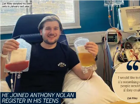 Saving a life was a real buzz for stem cell donor Zak, 21 - PressReader