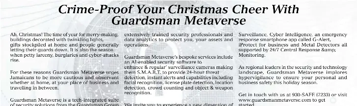Crime-proof Your Christmas Cheer With Guardsman Metaverse - PressReader