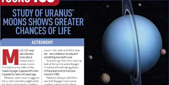 STUDY OF URANUS’ MOONS SHOWS GREATER CHANCES OF LIFE - PressReader