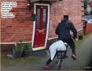 Gone in 5 minutes... thief swiped £270 parcel just after it had been ...