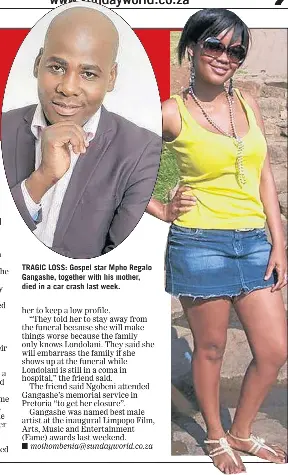 GOSPEL SINGER'S NYATSI DRAMA - PressReader